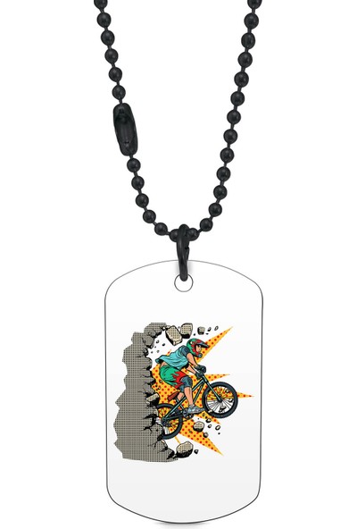 Hero Tasarım Dağ Bisikleti Siyah Renk Künye / Kolye DFT1991