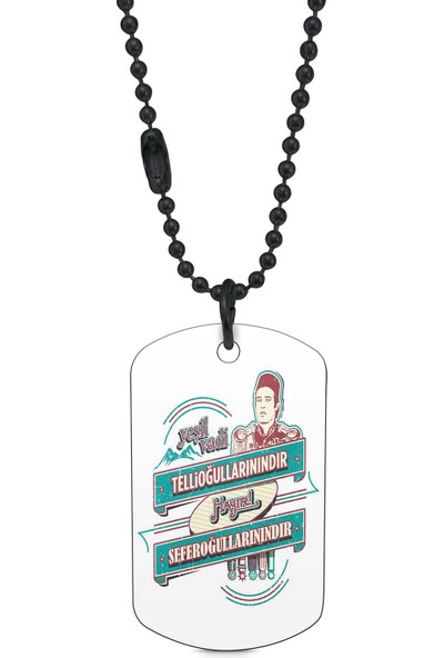 Hero Tasarım Seferoğulları Siyah Renk Künye / Kolye DFT2529