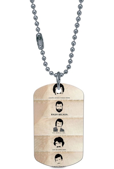 Hero Tasarım Arabesk Gümüş Renk Künye / Kolye DFT5039