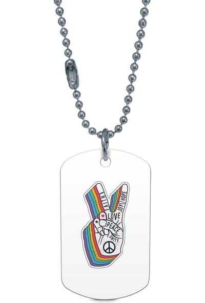 Hero Tasarım Barış Gümüş Renk Künye / Kolye DFT886