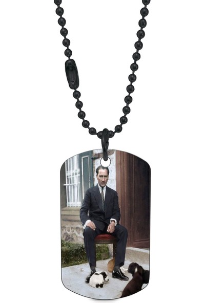 Hero Tasarım Atatürk Siyah Renk Künye / Kolye DFT5558 Hero Tasarım Atatürk Siyah Renk Künye / Kolye DFT5558