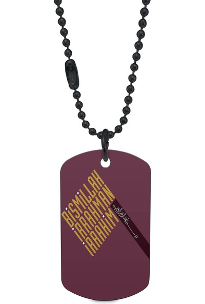 Hero Tasarım Besmele Siyah Renk Künye / Kolye DFT5710