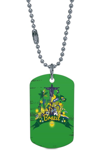 Hero Tasarım Brezilya Gümüş Renk Künye / Kolye DFT4023 Hero Tasarım Brezilya Gümüş Renk Künye / Kolye DFT4023