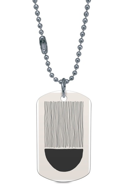 Hero Tasarım Geometrik Şekil Gümüş Renk Künye / Kolye DFT5227