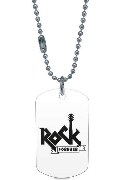 Hero Tasarım Rock Forever Gümüş Renk Künye / Kolye DFT1613