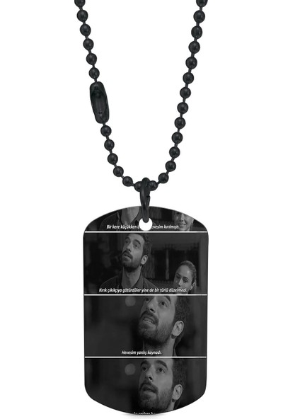 Hero Tasarım Poyraz Karayel Siyah Renk Künye / Kolye DFT2512 Hero Tasarım Poyraz Karayel Siyah Renk Künye / Kolye DFT2512