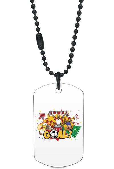 Hero Tasarım Goal Siyah Renk Künye / Kolye DFT1173