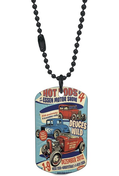 Hero Tasarım Hot Rods Siyah Renk Künye / Kolye DFT2942 Hero Tasarım Hot Rods Siyah Renk Künye / Kolye DFT2942