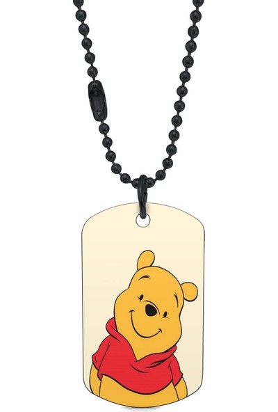 Hero Tasarım Winnie-The-Pooh Siyah Renk Künye / Kolye DFT4231 Hero Tasarım Winnie-The-Pooh Siyah Renk Künye / Kolye DFT4231