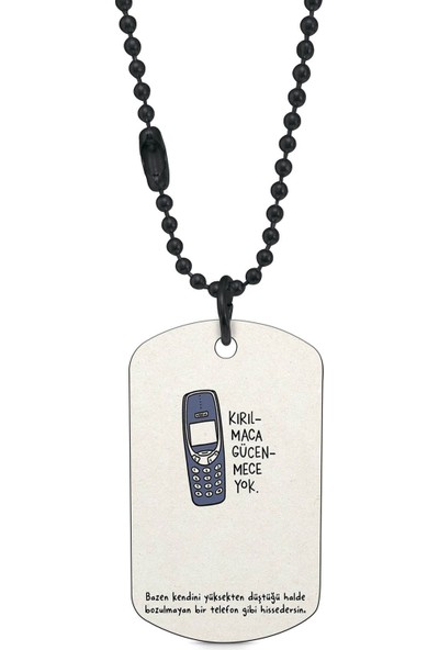 Hero Tasarım Gücenmece Yok Siyah Renk Künye / Kolye DFT4135