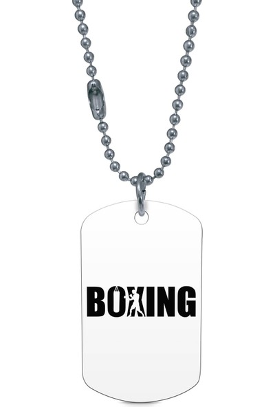 Hero Tasarım Boxing Gümüş Renk Künye / Kolye DFT2036
