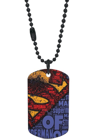 Hero Tasarım Superman Siyah Renk Künye / Kolye DFT4842