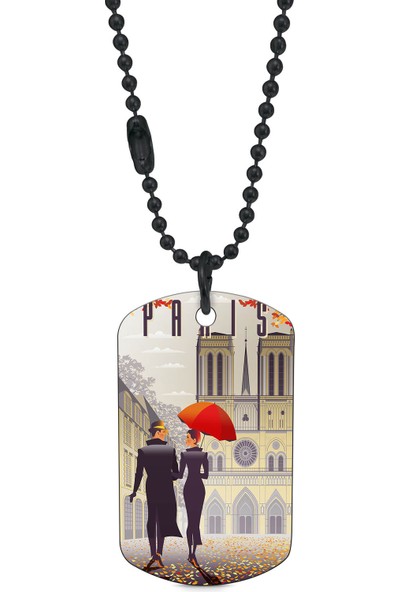 Hero Tasarım Paris Siyah Renk Künye / Kolye DFT531