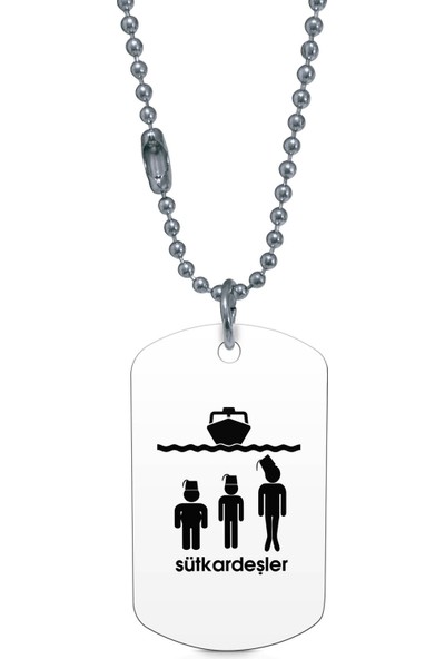 Hero Tasarım Süt Kardeşler Gümüş Renk Künye / Kolye DFT200
