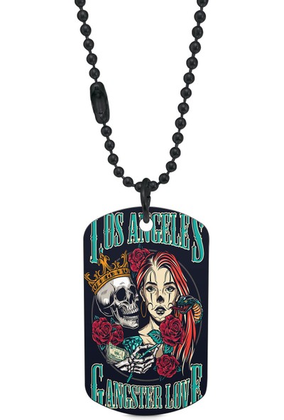 Hero Tasarım Los Angeles Siyah Renk Künye / Kolye DFT5185