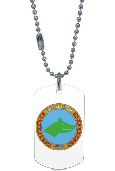 Hero Tasarım Göktürk Gümüş Renk Künye / Kolye DFT1452