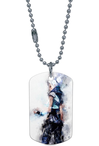 Hero Tasarım Valorant Jett Gümüş Renk Künye / Kolye DFT3203 Hero Tasarım Valorant Jett Gümüş Renk Künye / Kolye DFT3203