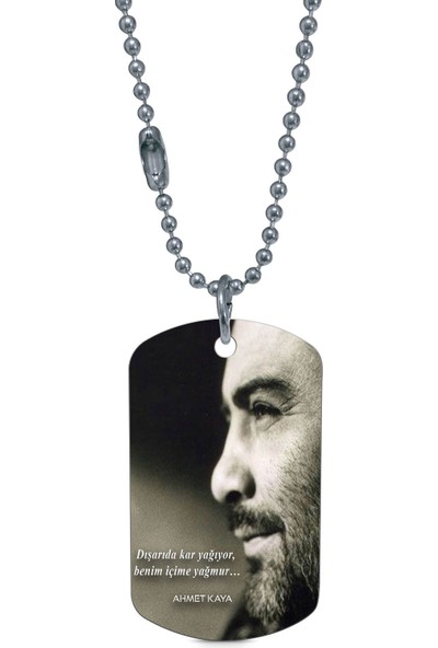 Hero Tasarım Ahmet Kaya Gümüş Renk Künye / Kolye DFT3999