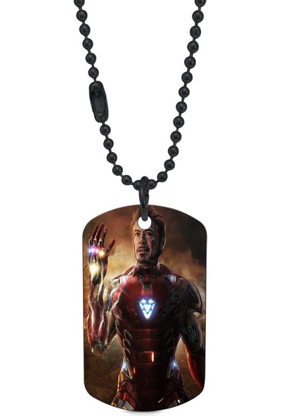 Hero Tasarım Ironman Siyah Renk Künye / Kolye DFT3382
