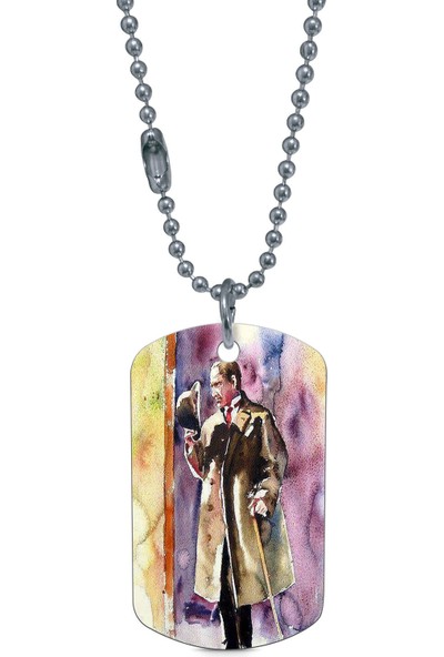 Hero Tasarım Atatürk Gümüş Renk Künye / Kolye DFT5611 Hero Tasarım Atatürk Gümüş Renk Künye / Kolye DFT5611