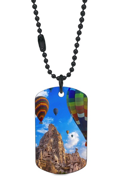 Hero Tasarım Kapadokya Siyah Renk Künye / Kolye DFT4158
