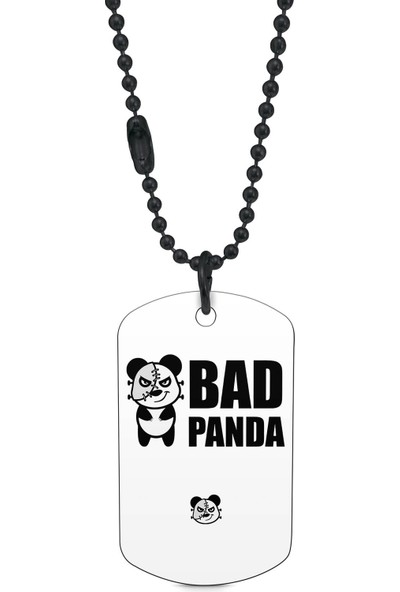 Hero Tasarım Bad Panda Siyah Renk Künye / Kolye DFT851