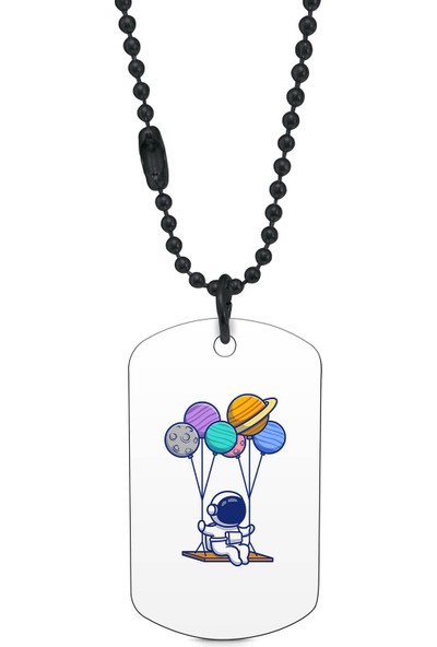 Hero Tasarım Gezegen Balonları Siyah Renk Künye / Kolye DFT1841