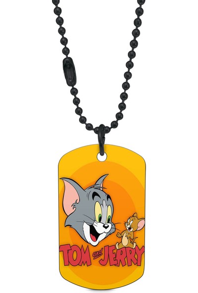 Hero Tasarım Tom ve Jerry Siyah Renk Künye / Kolye DFT4242