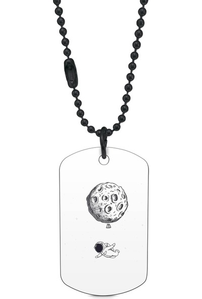 Hero Tasarım Astronot Siyah Renk Künye / Kolye DFT1988