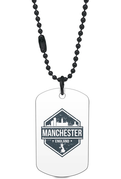 Hero Tasarım Manchester Siyah Renk Künye / Kolye DFT1202