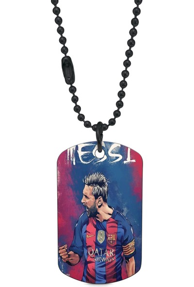 Hero Tasarım Lionel Messi Siyah Renk Künye / Kolye DFT4601