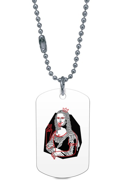 Hero Tasarım Mona Lisa Gümüş Renk Künye / Kolye DFT929