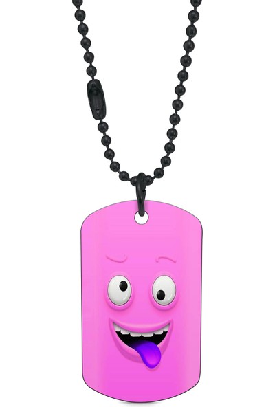 Hero Tasarım Şakacı Yüz Siyah Renk Künye / Kolye DFT2580 Hero Tasarım Şakacı Yüz Siyah Renk Künye / Kolye DFT2580