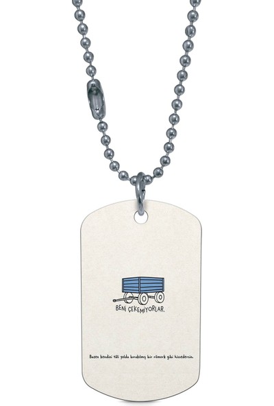 Hero Tasarım Beni Çekemiyorlar Gümüş Renk Künye / Kolye DFT5053