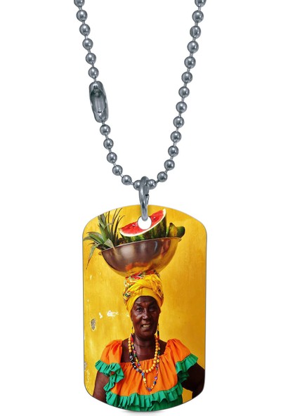 Hero Tasarım African Woman Gümüş Renk Künye / Kolye DFT3849 Hero Tasarım African Woman Gümüş Renk Künye / Kolye DFT3849