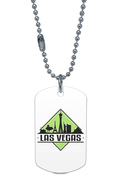 Hero Tasarım Las Vegas Gümüş Renk Künye / Kolye DFT2195
