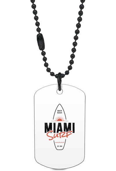 Hero Tasarım Miami Siyah Renk Künye / Kolye DFT2292