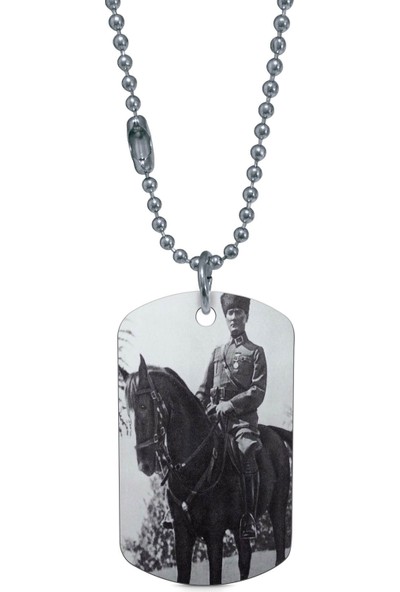 Hero Tasarım Atatürk Gümüş Renk Künye / Kolye DFT3778 Hero Tasarım Atatürk Gümüş Renk Künye / Kolye DFT3778
