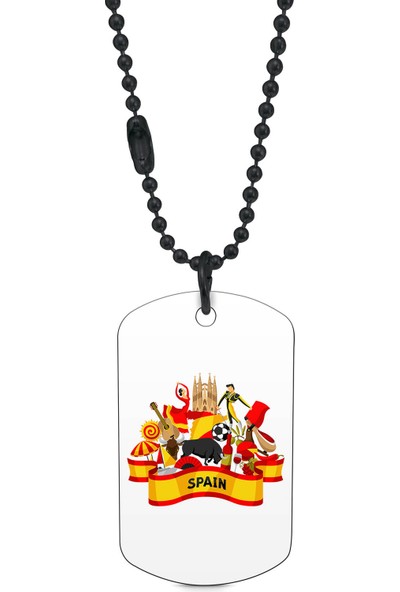 Hero Tasarım Ispanya Siyah Renk Künye / Kolye DFT2301