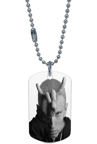 Hero Tasarım Eminem Gümüş Renk Künye / Kolye DFT3834 Hero Tasarım Eminem Gümüş Renk Künye / Kolye DFT3834