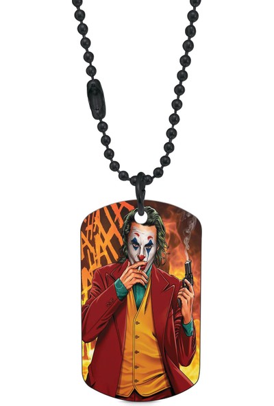 Hero Tasarım Joker Siyah Renk Künye / Kolye DFT4840