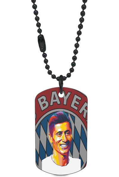 Hero Tasarım Robert Lewandowski Siyah Renk Künye / Kolye DFT4424