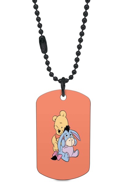 Hero Tasarım Winnie-The-Pooh Siyah Renk Künye / Kolye DFT4235