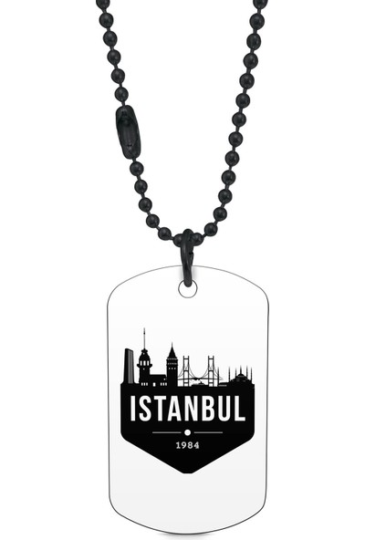 Hero Tasarım Istanbul Siyah Renk Künye / Kolye DFT2280