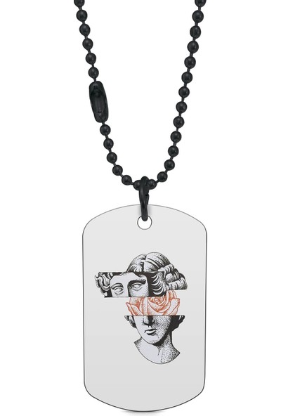 Hero Tasarım Heykel Siyah Renk Künye / Kolye DFT3893