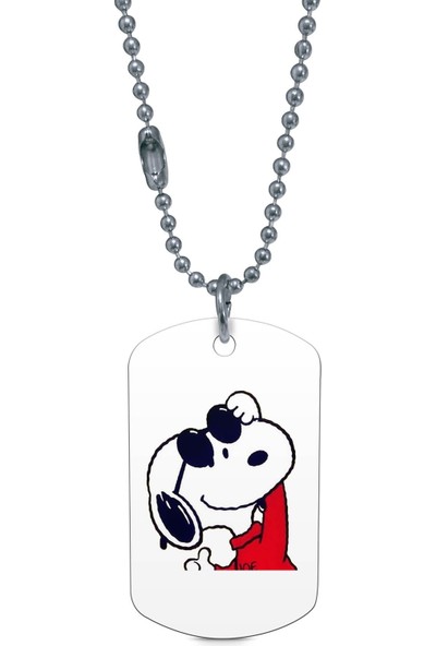 Hero Tasarım Snoopy Gümüş Renk Künye / Kolye DFT5839