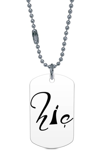 Hero Tasarım Hiç Gümüş Renk Künye / Kolye DFT688