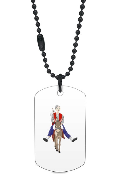 Hero Tasarım Keloğlan Siyah Renk Künye / Kolye DFT1410 Hero Tasarım Keloğlan Siyah Renk Künye / Kolye DFT1410