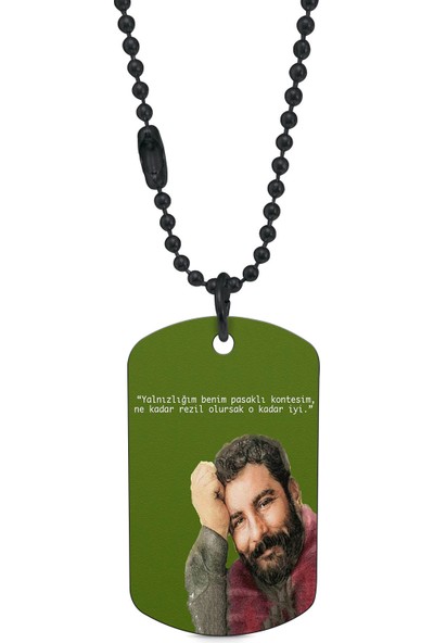 Hero Tasarım Ahmet Kaya Siyah Renk Künye / Kolye DFT3063