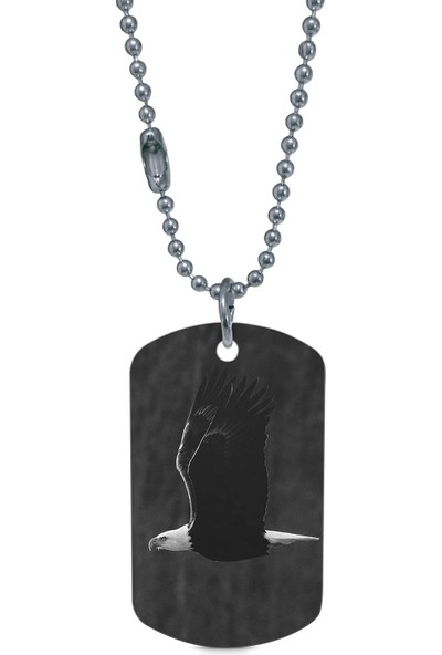 Hero Tasarım Şahin Gümüş Renk Künye / Kolye DFT3053